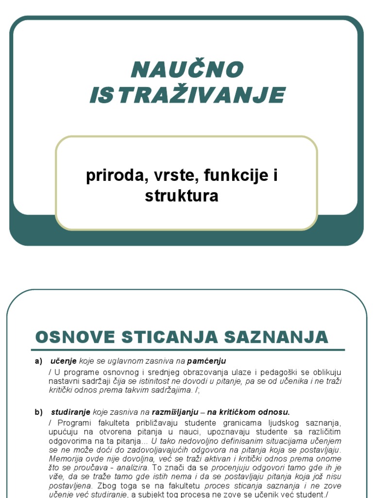 Naucno Istrazivanje | PDF