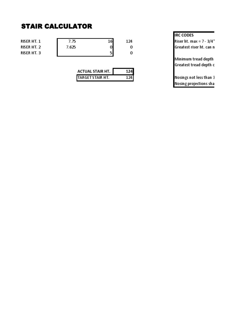 IRC Stair Code Calculator Guide | PDF