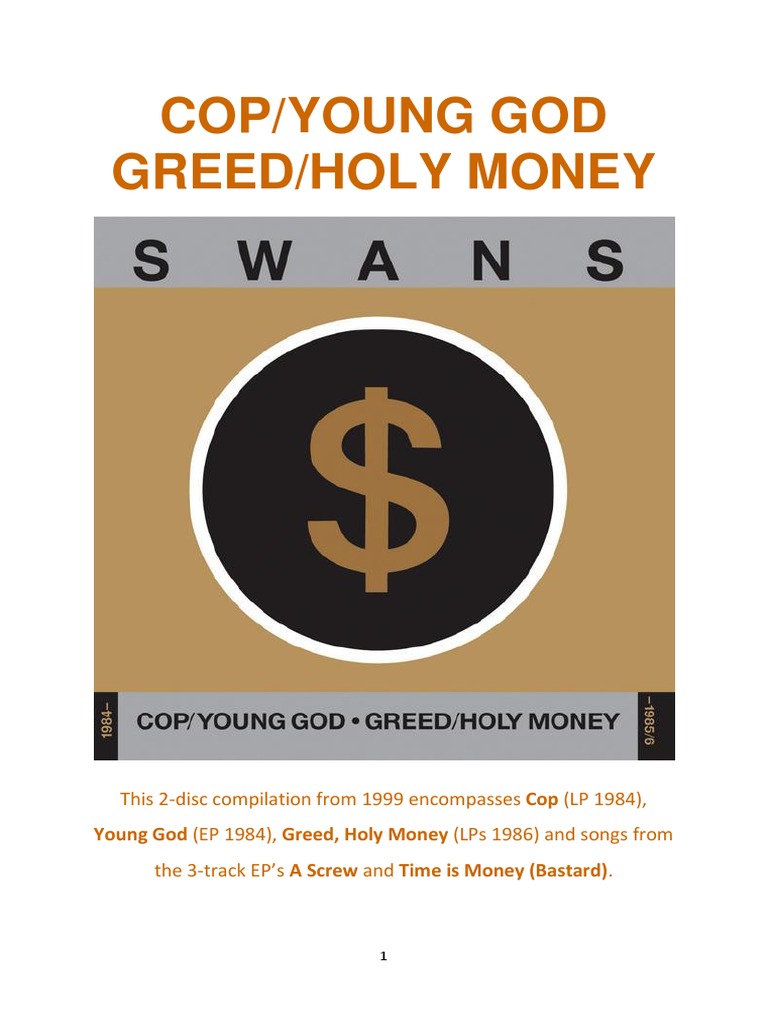 COP / YOUNG GOD / GREED / HOLY MONEY by Swans, Reviewed by Pieter Uys ...