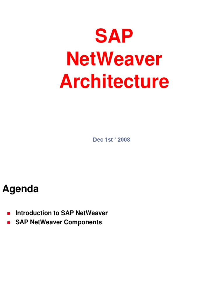 SAP NetWeaver Architecture Overview | PDF | Application Server | Sap Se