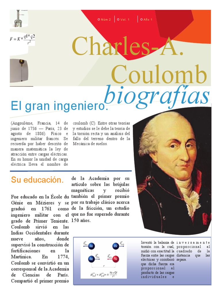 Biografía de Charles Coulomb | PDF