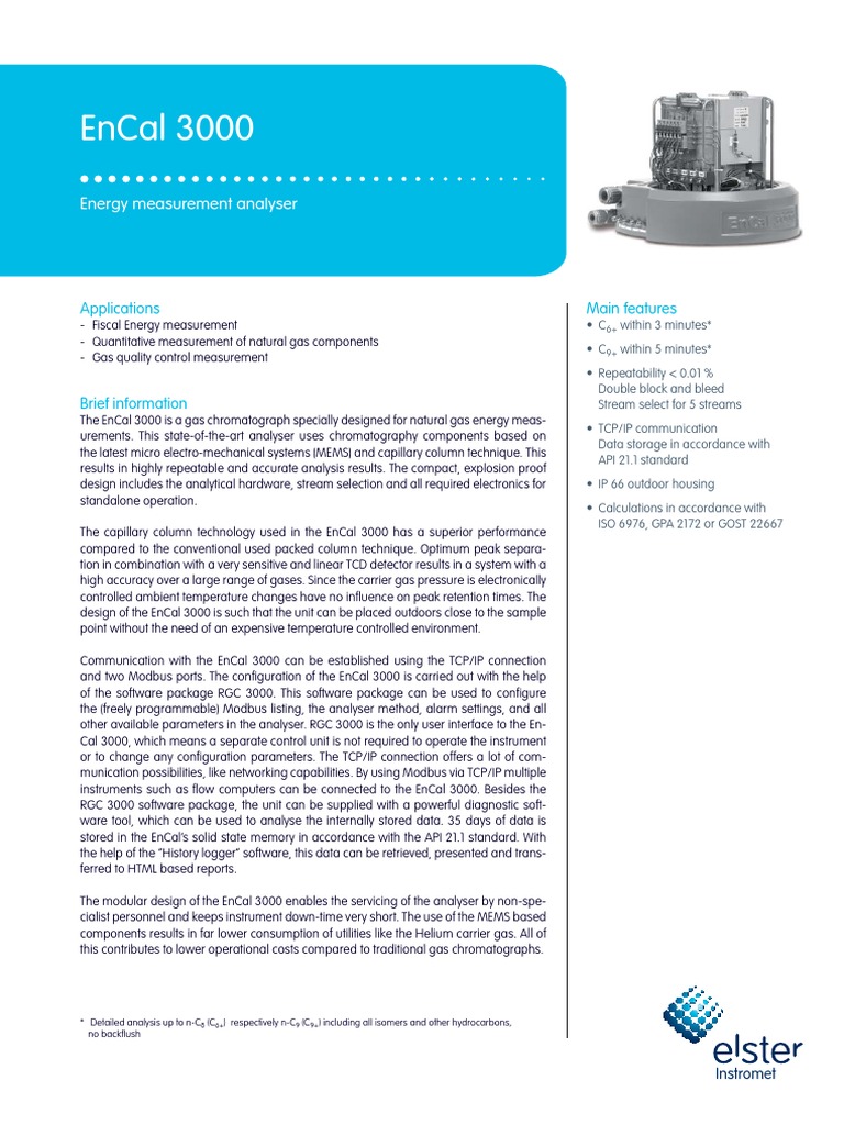DS - EnCal - 3000 - EN - 2012.04.30 | PDF | Gas Chromatography | Chemistry