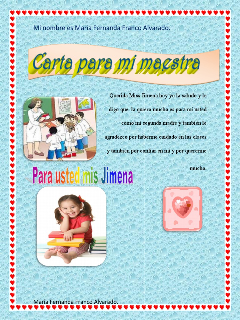 Carta para Mi Maestra | PDF | Salud y bienestar