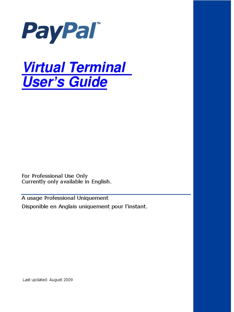 PayPal Virtual Terminal User Guide | PDF | Pay Pal | Credit Card