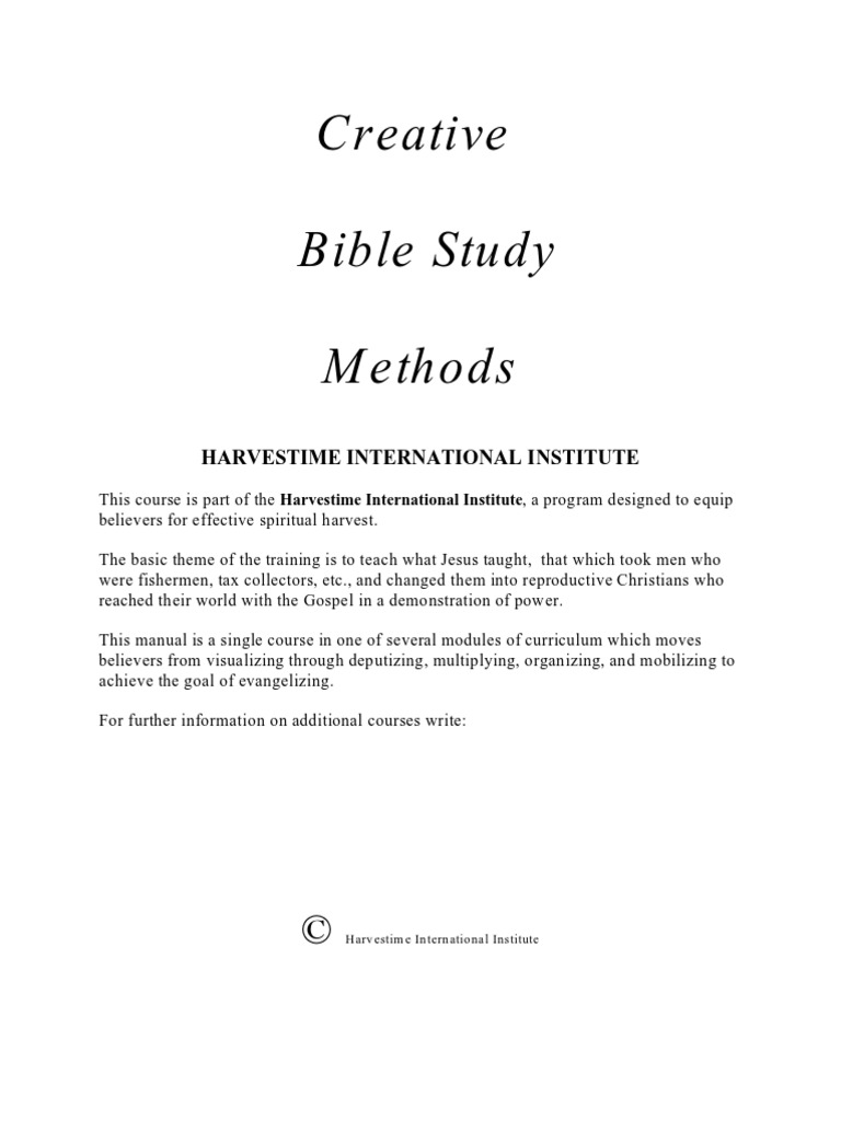 Creative Bible Study Methods | PDF