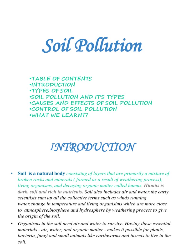 Soil Pollution | PDF | Fertilizer | Groundwater
