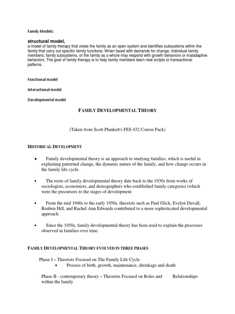 Structural Model,: Family Models | PDF | Parenting | Relationships