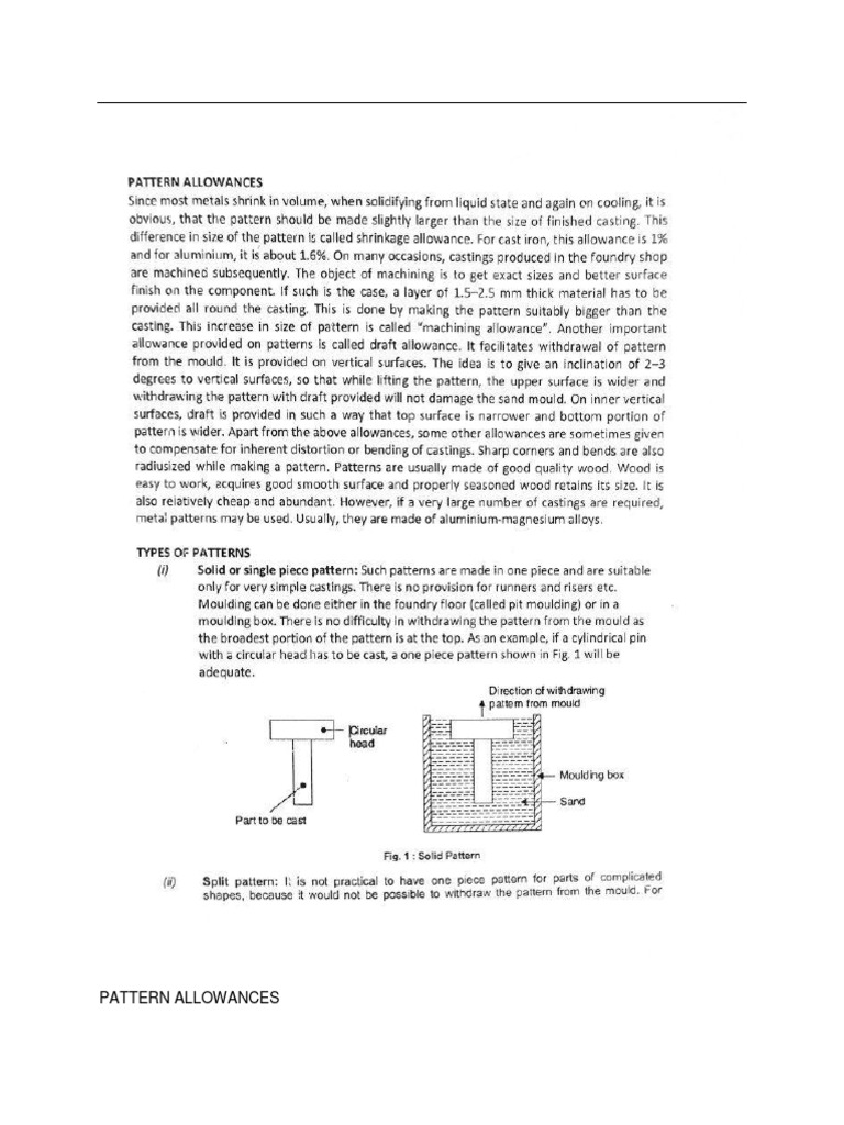 Pattern Allowances | PDF | Foundry | Casting (Metalworking)