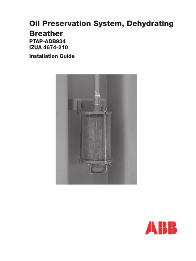 Oil Preservation System, Dehydrating Breather: PTAP-ADB934 IZUA 4674 ...