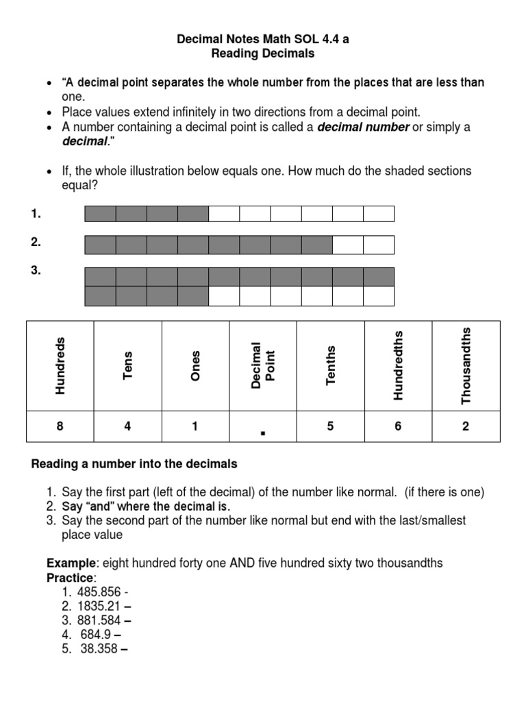 Understanding Decimals: Reading, Writing, Rounding | PDF | Language ...