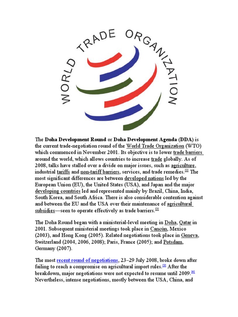 Recent Round of Negotiations | PDF | Doha Development Round | World ...