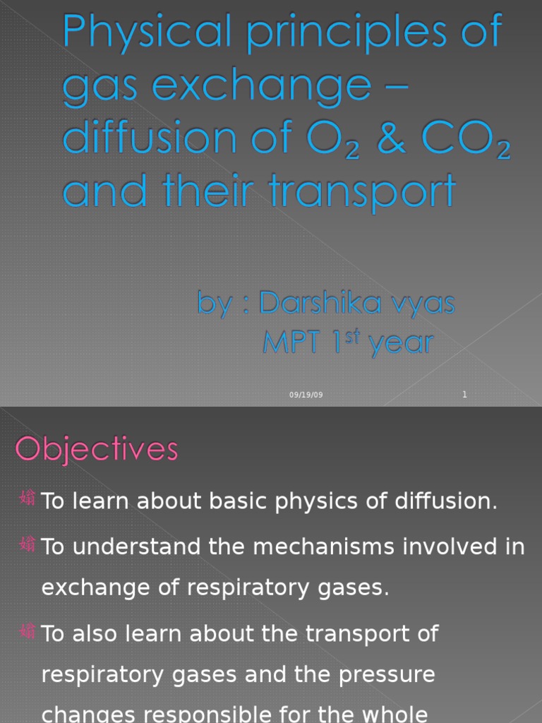 Diffusion, Exchange & Transport of O2 & Co2 | PDF | Respiratory System ...