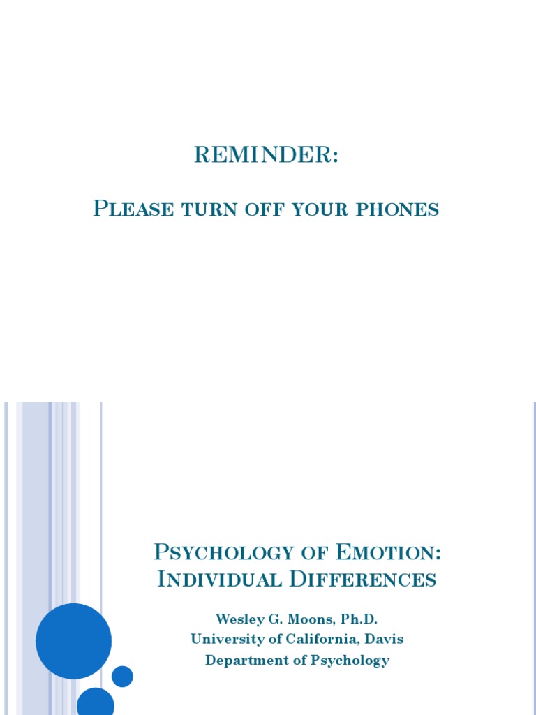 Reminder: P: Lease Turn OFF Your Phones | PDF | Temperament | Amygdala
