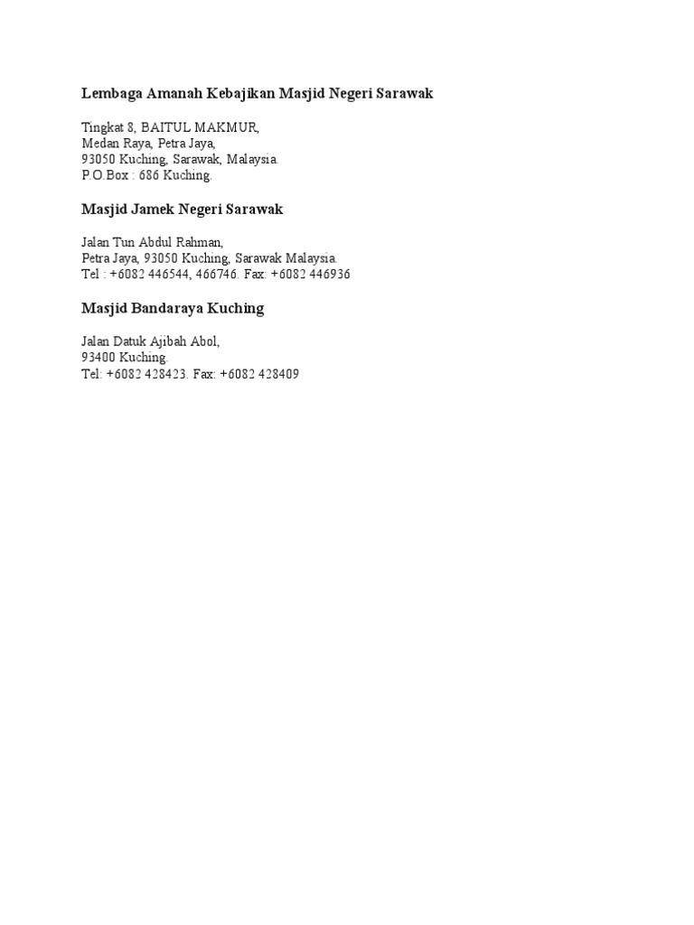 Lembaga Amanah Kebajikan Masjid Negeri Sarawak Pdf