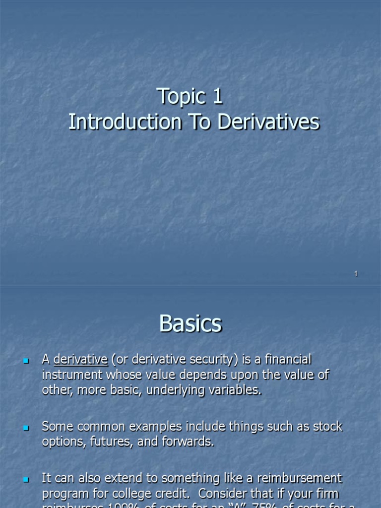 Understanding Derivatives Basics | PDF | Option (Finance) | Futures ...