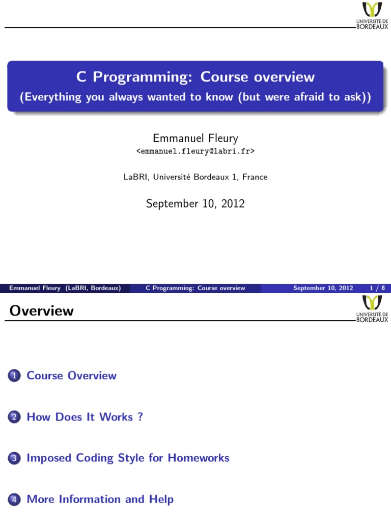 C Programming: Course Overview: (Everything You Always Wanted To Know ...