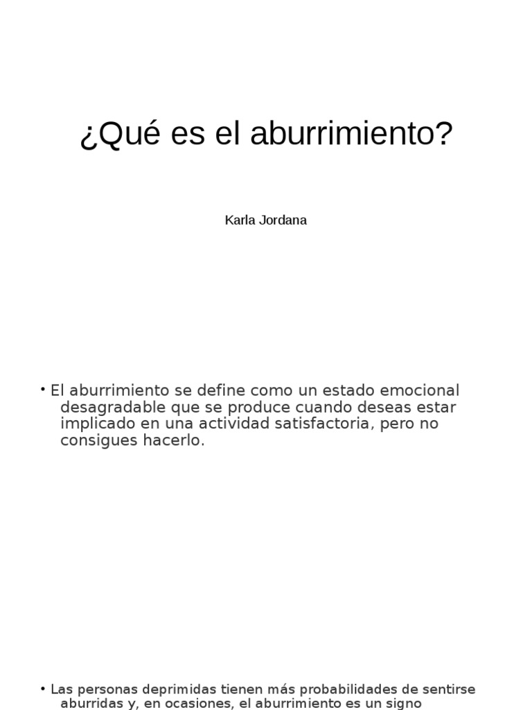 Qué Es El Aburrimiento - Odp | PDF
