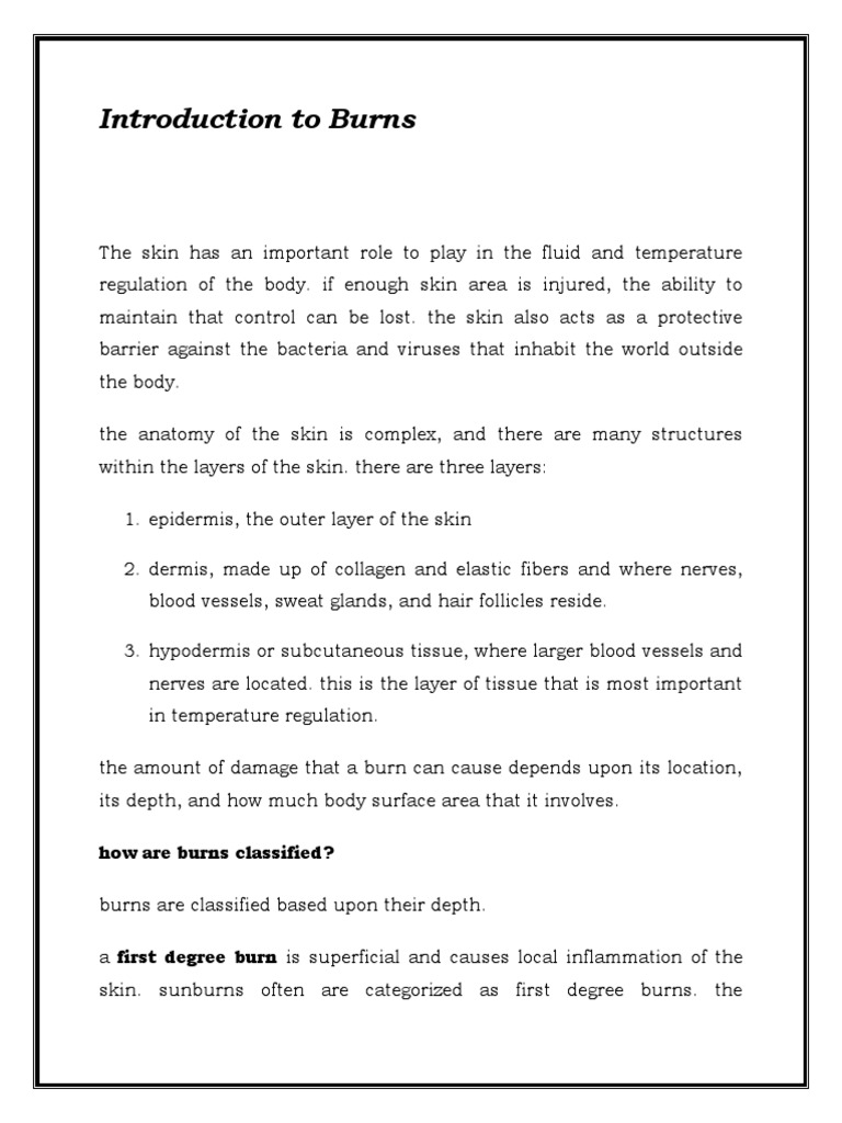 Introduction to Burn Classification | PDF | Burn | Evidence Based Practice
