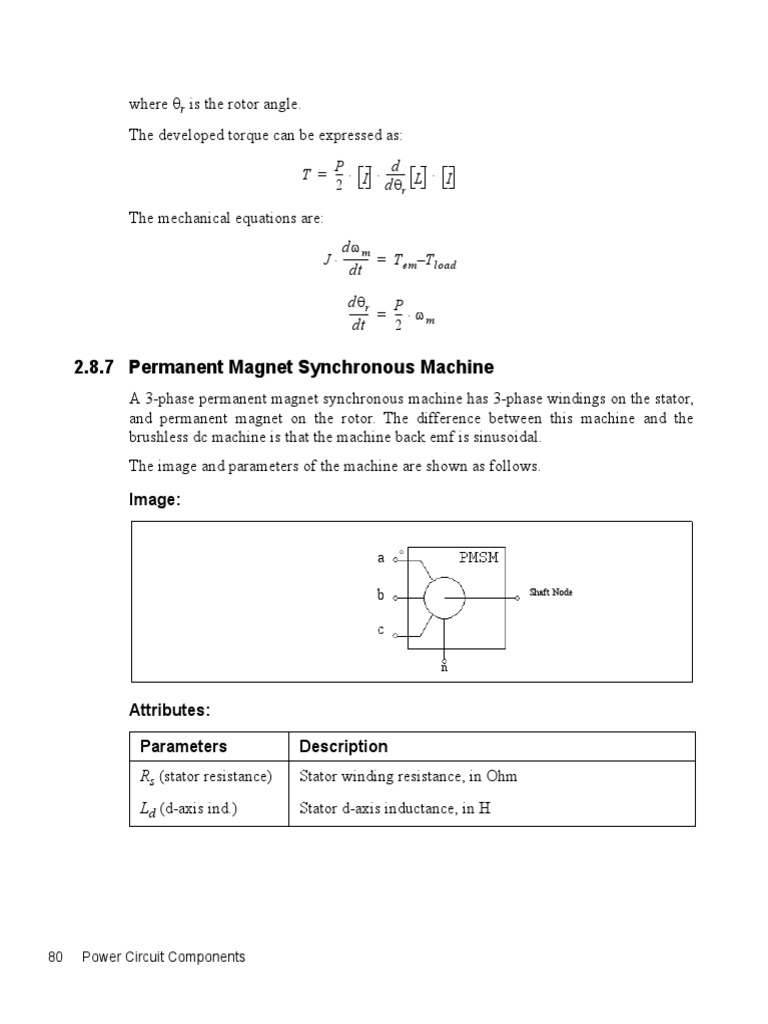 Permanent Magnet Synchronous Machine Psim Pdf Inductance Electrodynamics