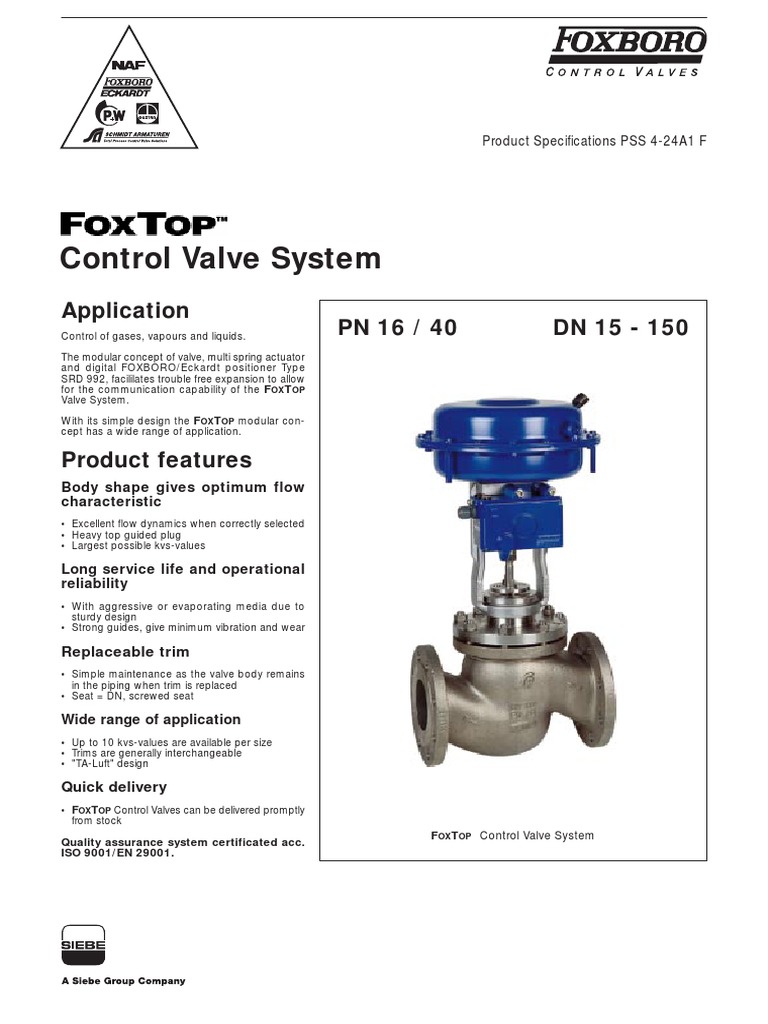Control Valve System: PN 16 / 40 DN 15 - 150 Application | PDF | Valve ...