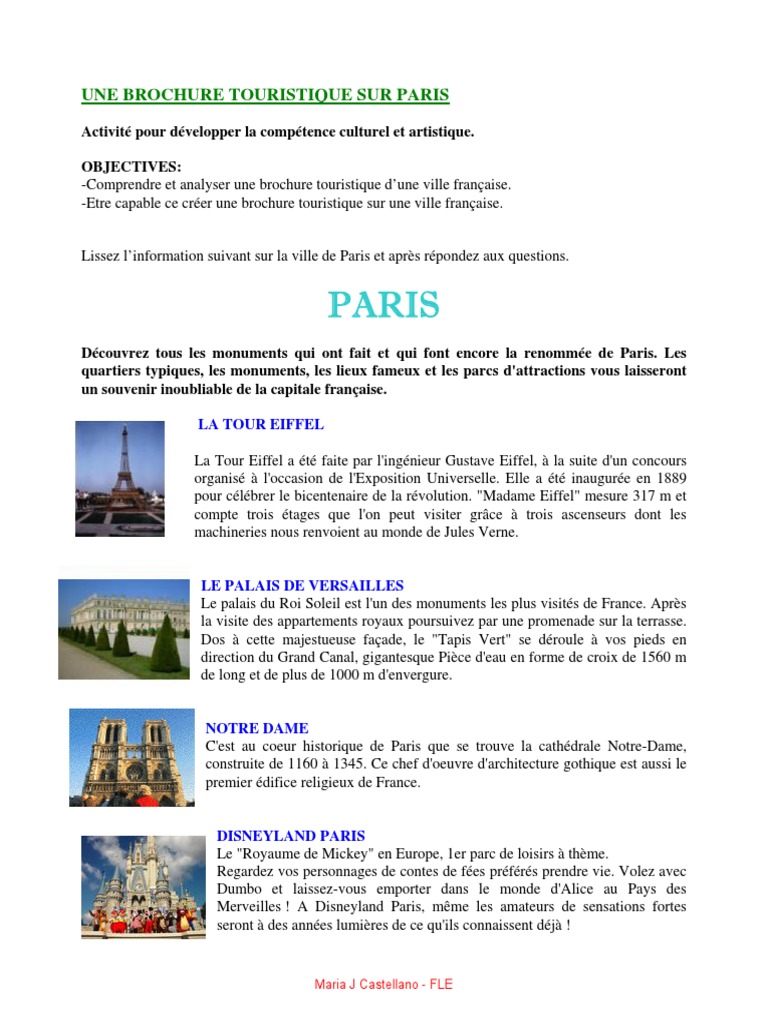 1 Paris Une Brochure Touristique | PDF | Paris | Notre Dame de Paris