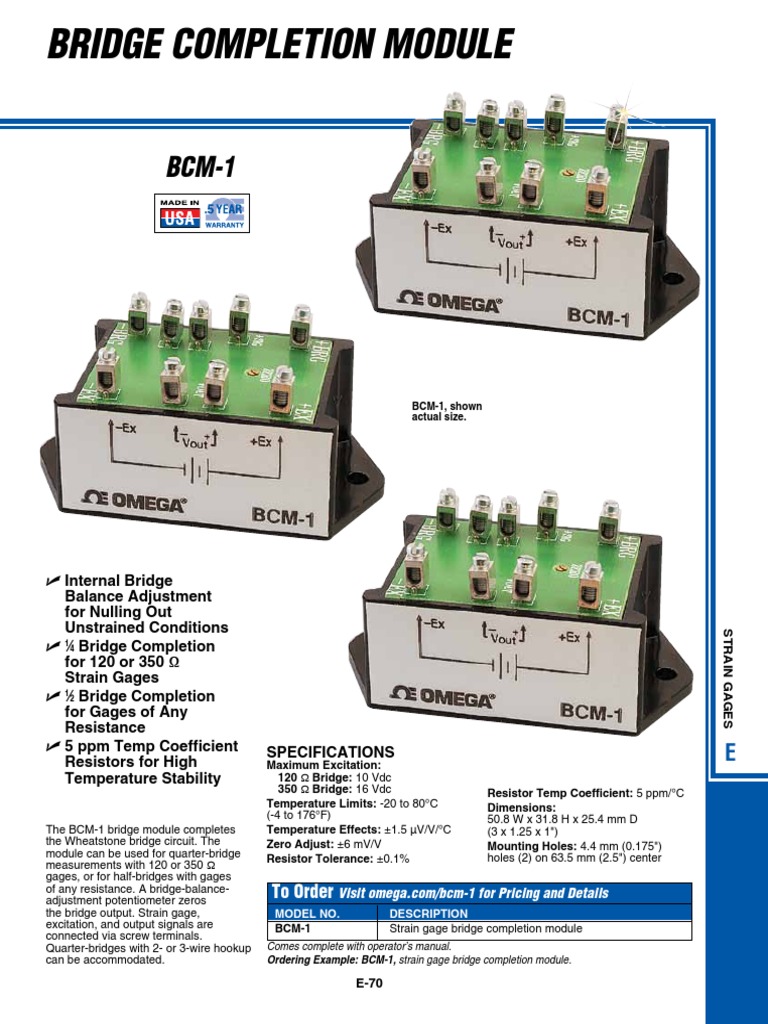 Bridge Completion Module BCM-1: Technical Specifications and Operating ...