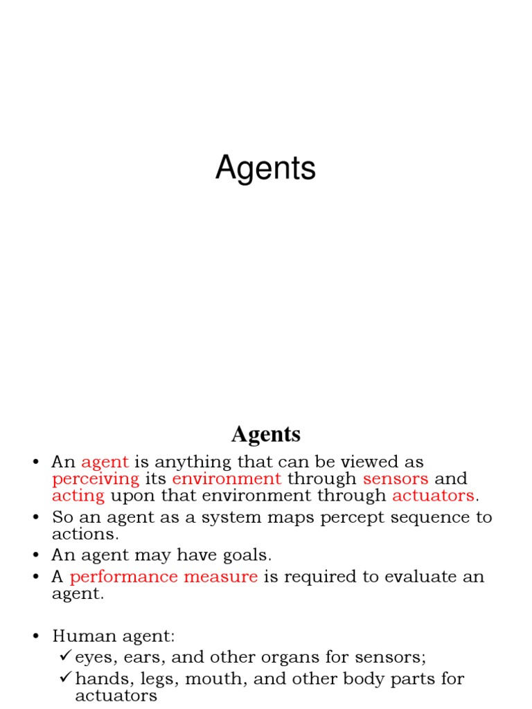 Agents Artificial Intelligence | PDF | Expert | Rationality