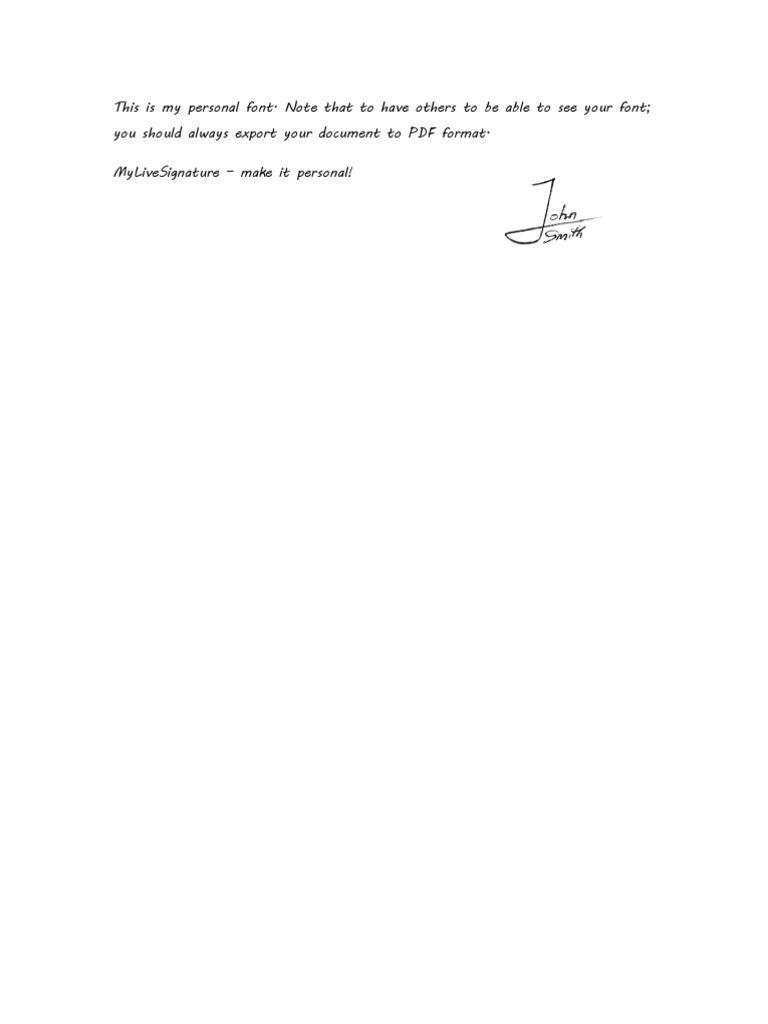 Personal Font for PDF Export | PDF