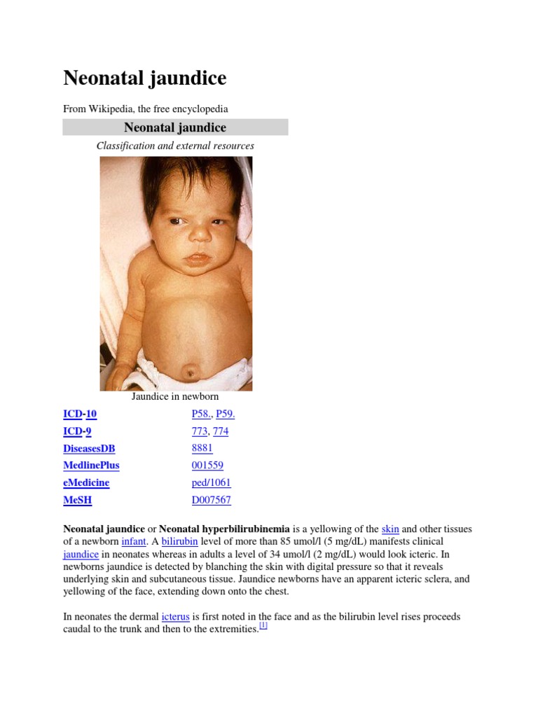 Neonatal Jaundice | PDF | Diseases And Disorders | Medicine