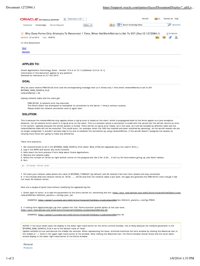 Why Does Forms Only Attempts To Reconnect 1 Time When NetWorkRetries Is ...