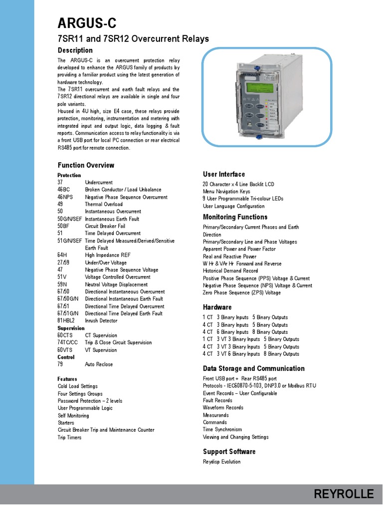 7SR | Relay | Alternating Current
