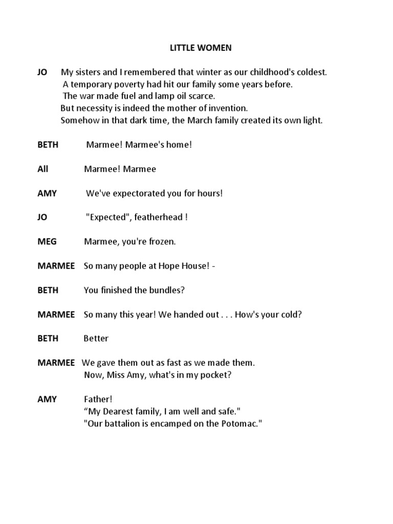 LITTLE WOMEN Script | Little Women