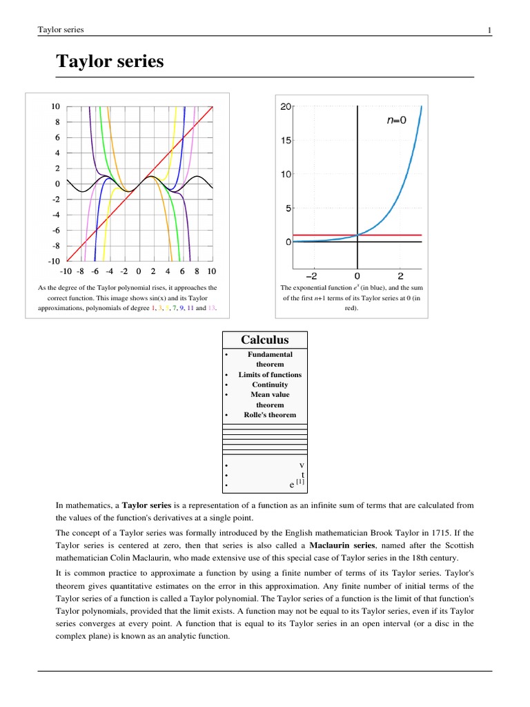 Taylor Series | PDF | Series (Mathematics) | Power Series