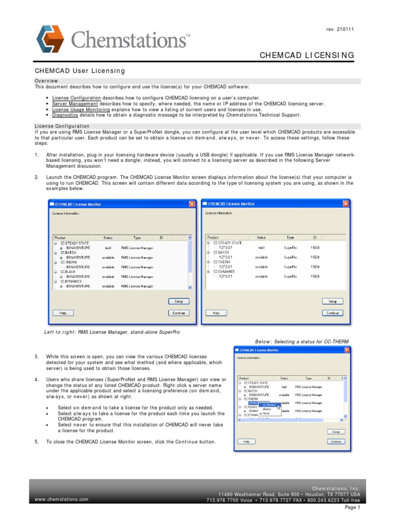 Chemcad User Licensing | PDF | Server (Computing) | Ip Address