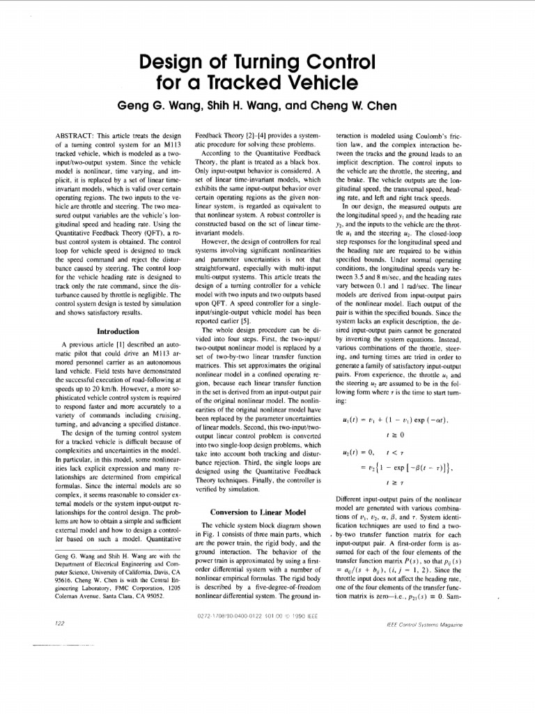Design of Turning Control For Vehicle: Tracked | PDF | Control Theory ...