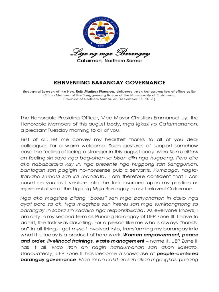 Reinventing Barangay Governance | PDF | Local Government | Philippines