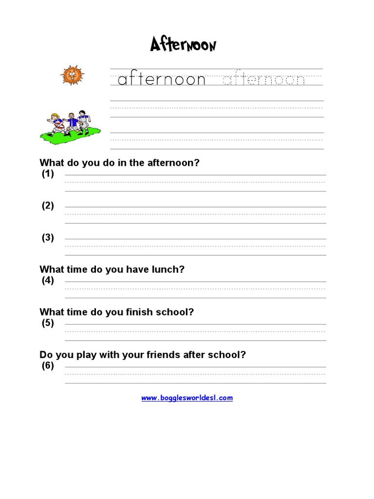 What Do You Do in The Afternoon? | PDF