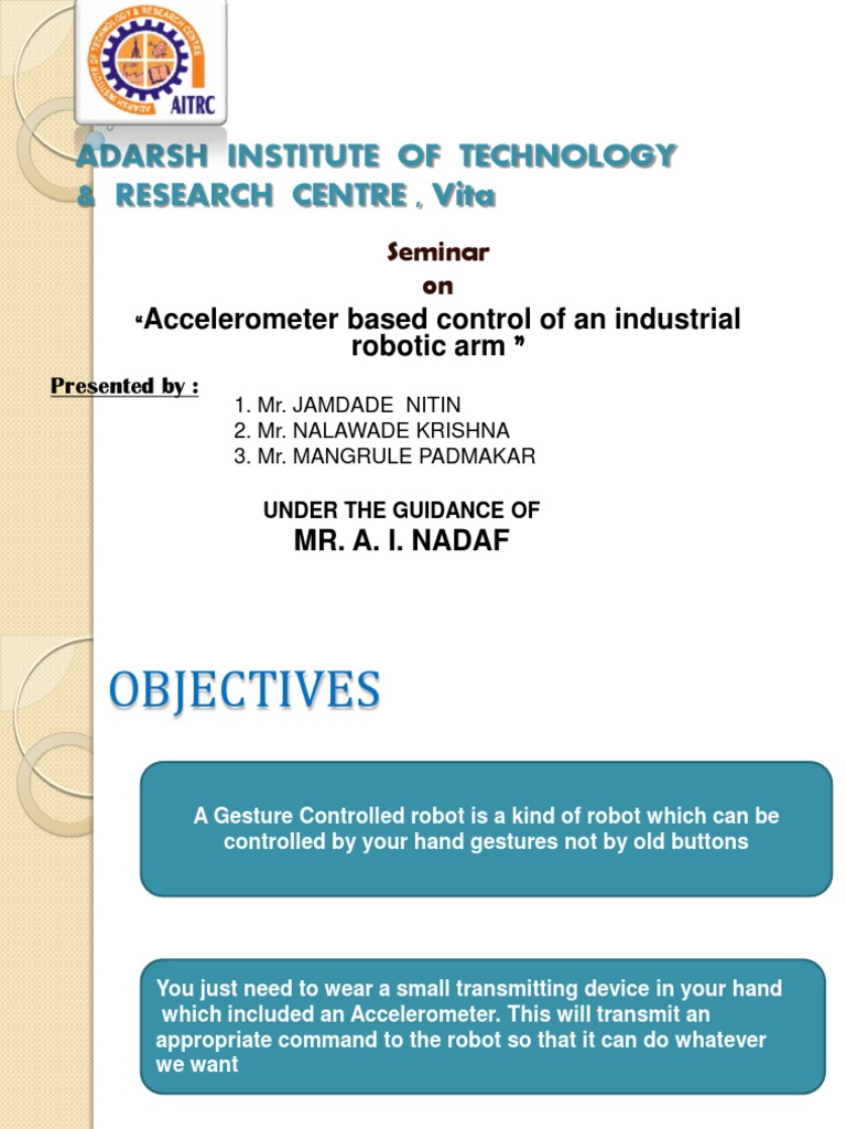 Acclerometer Based Gesture Controlled Robotic Arm Project | PDF | Accelerometer | Radio