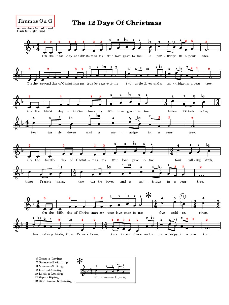 12 Days of Christmas Lyrics | PDF