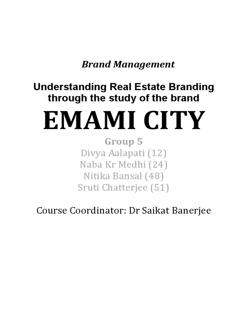 Emami City - Real Estate Branding | PDF | Brand | Economic Growth