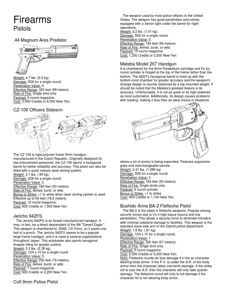 Rifts - Conventional Firearms | PDF | Handgun | Shotgun