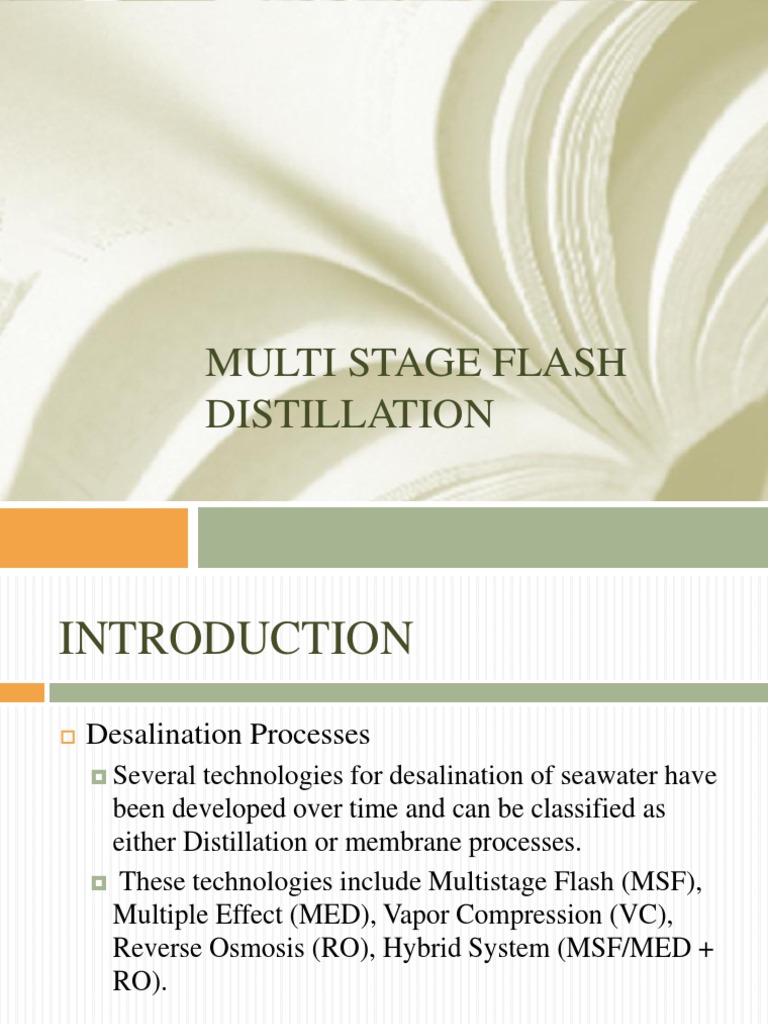 Mlti Stage Flash Distillation | PDF | Distillation | Desalination