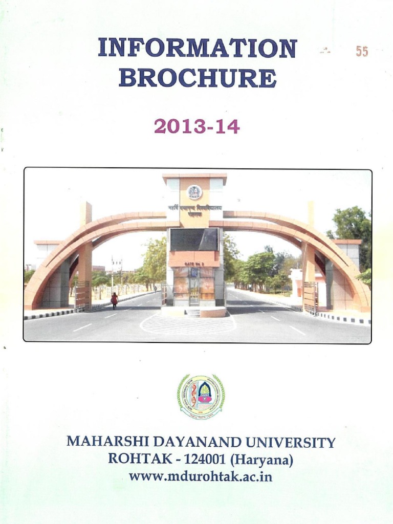 MDU Information Brochure 2013-14 | PDF | Bachelor's Degree | Bachelor ...