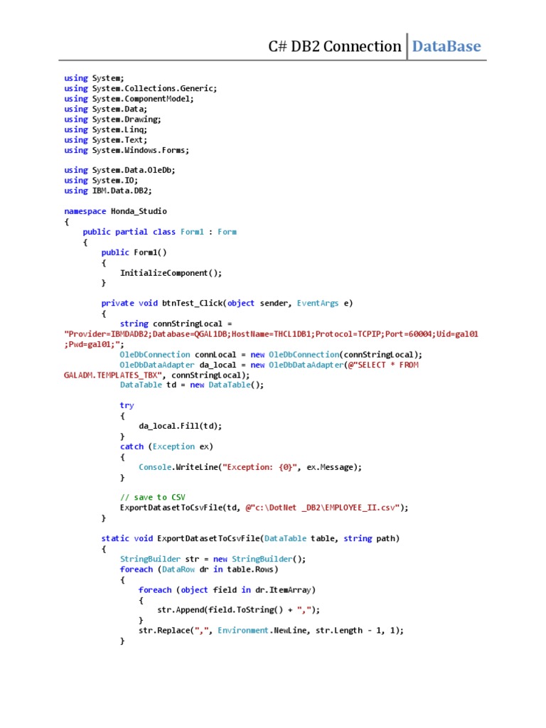 DB2 Connection | PDF