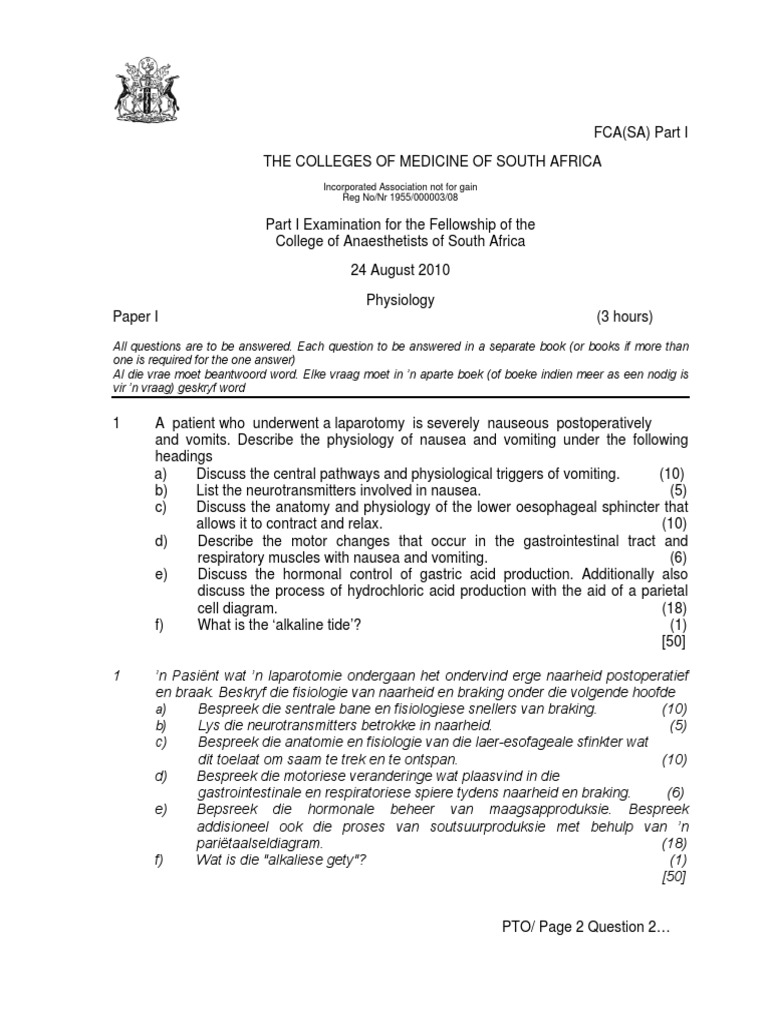 FCA (SA) - Part - I - Past - Papers 2 | PDF | Interleukin | Interferon