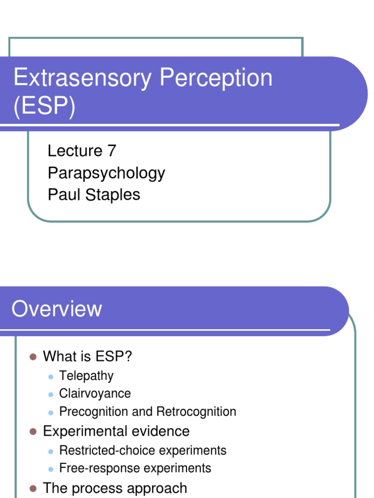 Extra Sensory Perseption | PDF | Extrasensory Perception | Clairvoyance