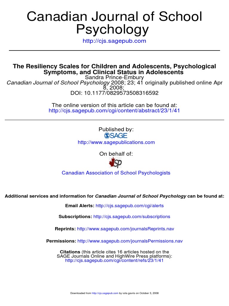 Resiliency Scales | PDF | Sensitivity And Specificity | Psychological ...
