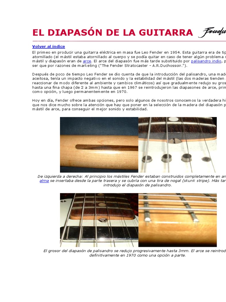 EL DIAPASÓN DE LA GUITARRA