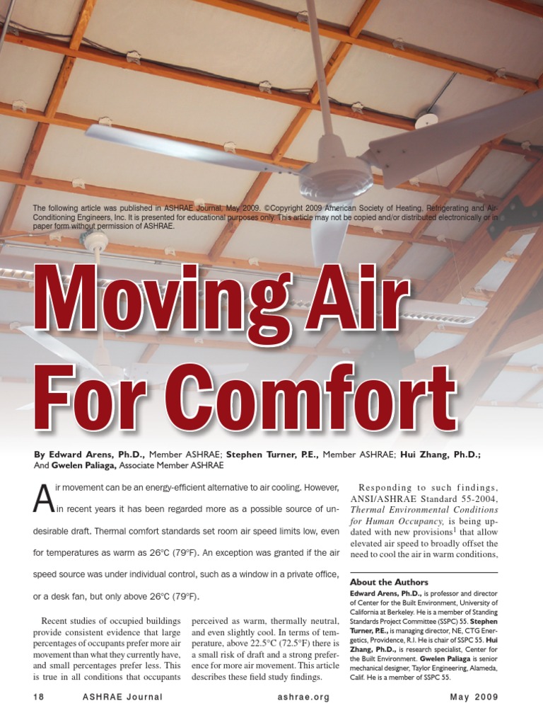 Moving Air For Comfort - ASHRAE Journal | PDF | Heating, Ventilating ...
