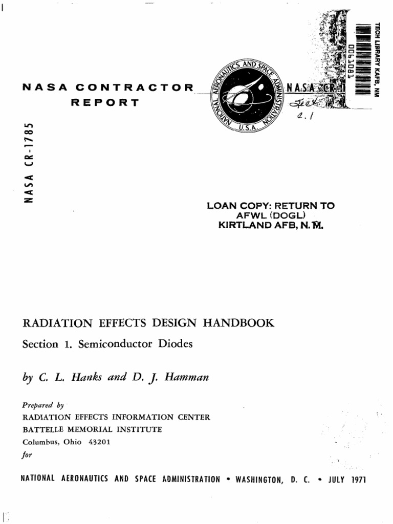 NASA CR-1785, Radiation Effects Design HDBK | PDF | Diode ...